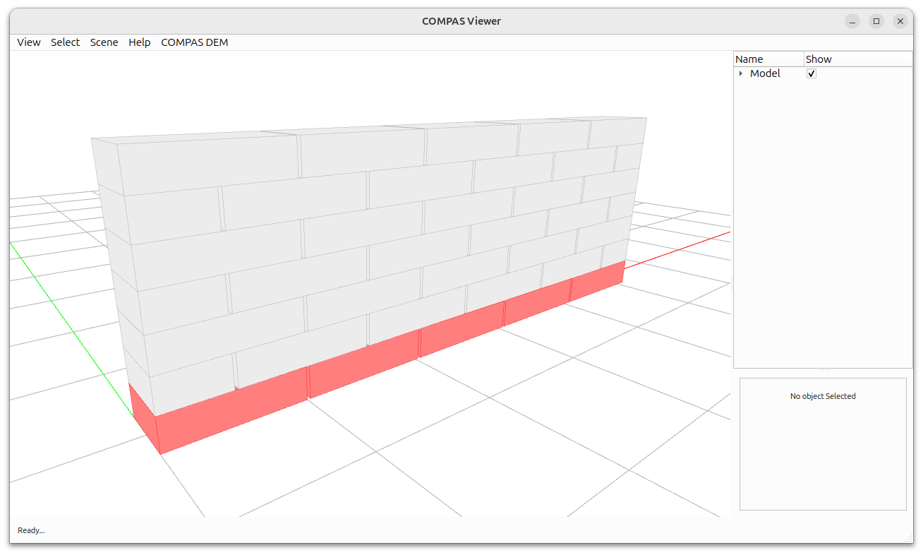 DEM of a Wall — COMPAS Discrete Element Models